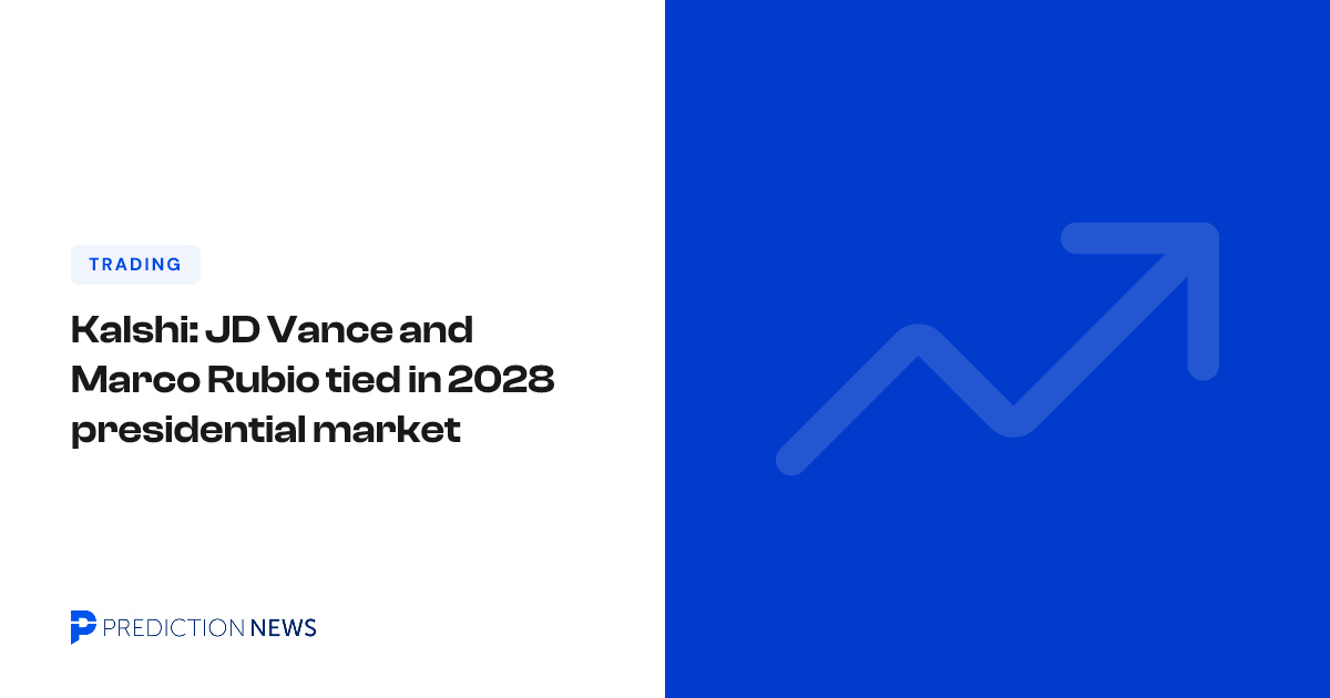 Kalshi: JD Vance and Marco Rubio tied in 2028 presidential market ...