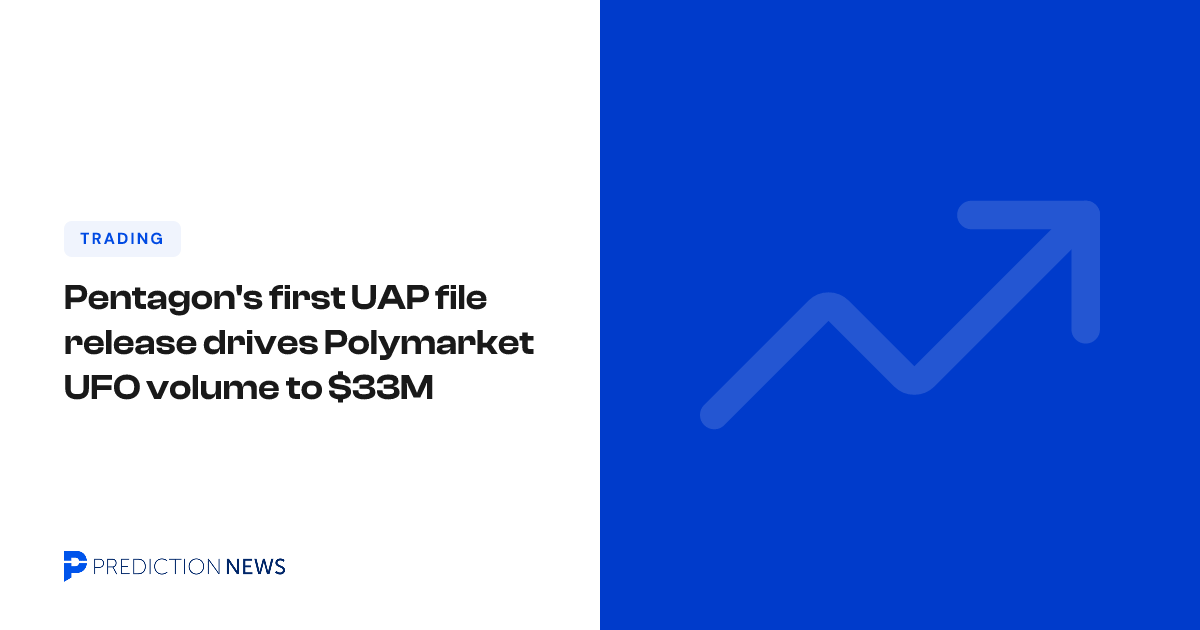 Pentagon's first UAP file release drives Polymarket UFO volume to $33M ...